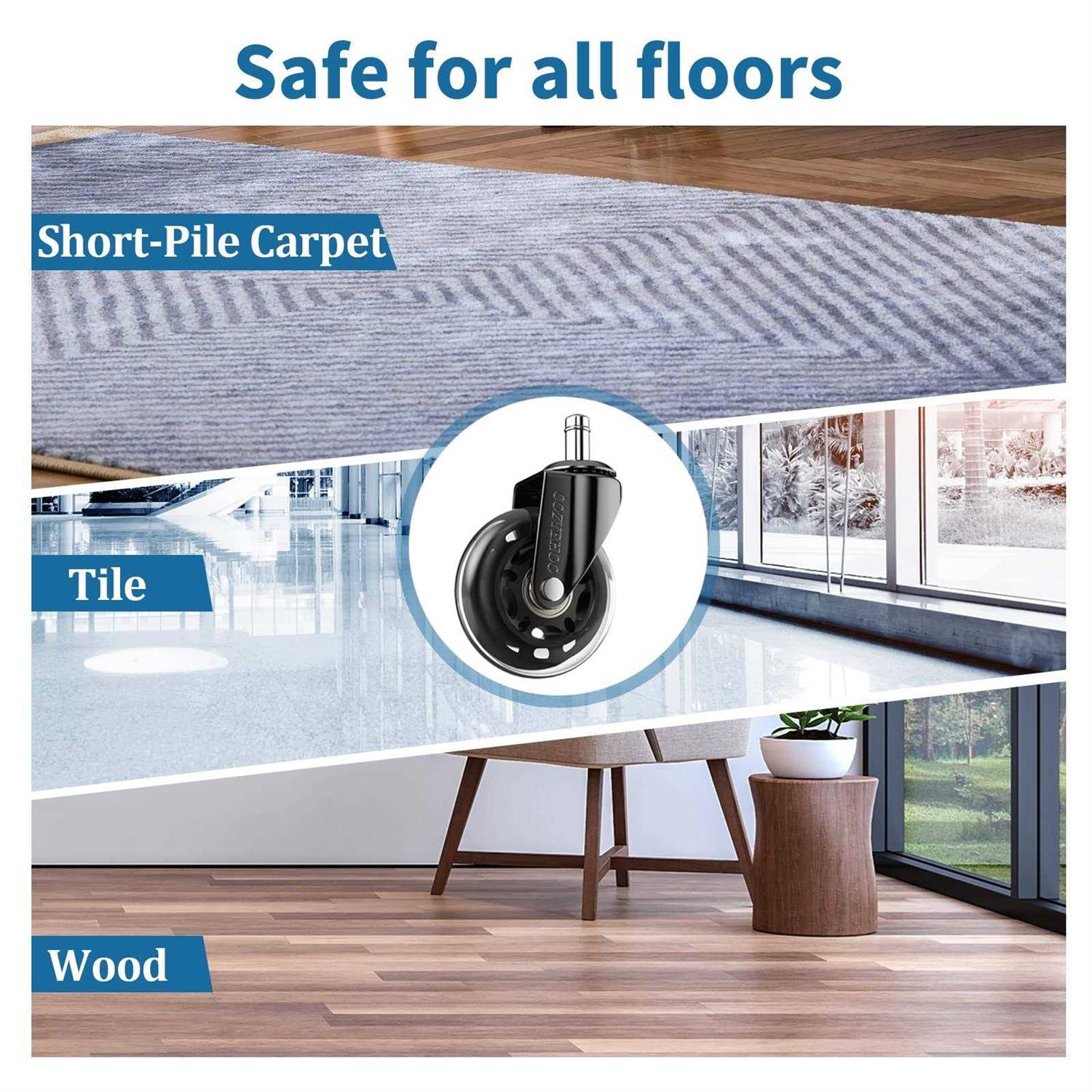 COZYEHOO Office Chair Wheels Heavy-Duty Caster Wheels 3 Inch ...