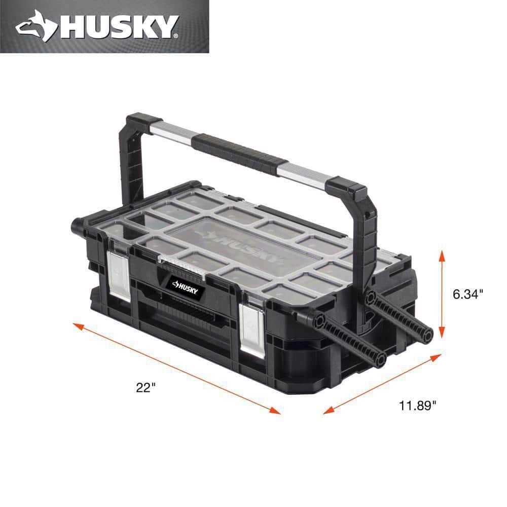 Husky 22 in. W 22-Compartment Connect Cantilever Small Parts Organizer ...