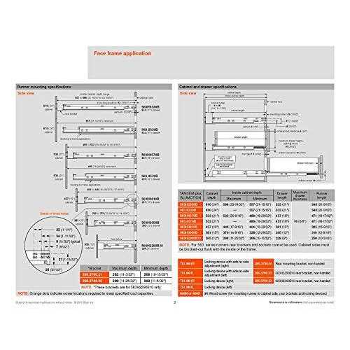 Blum 563H5330B 21 Tandem Drawer Slides Plus Blumotion Complete Kit ...