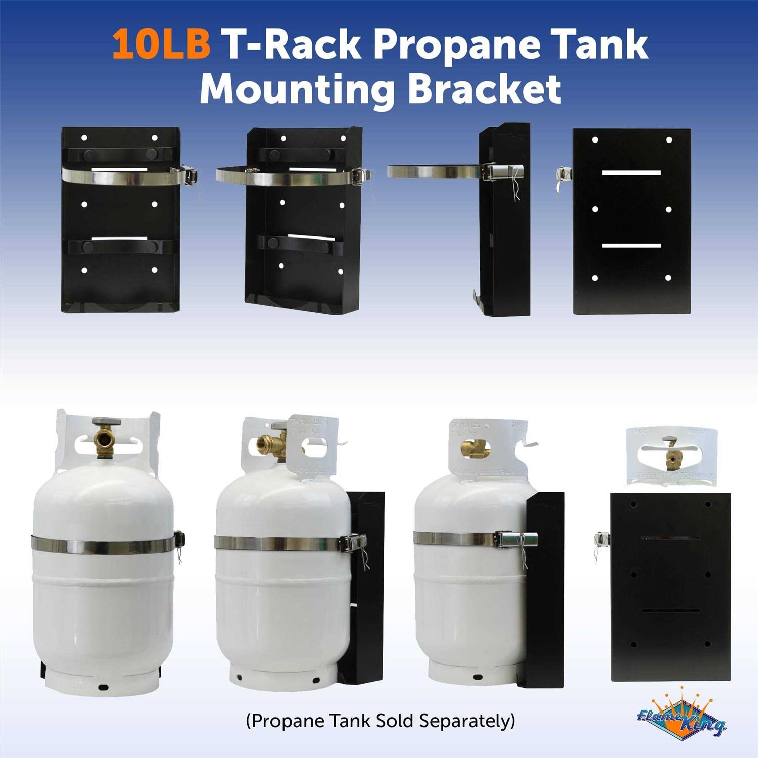 Flame King T-Rack 10lb Propane Tank Mounting Bracket Strap for RV ...