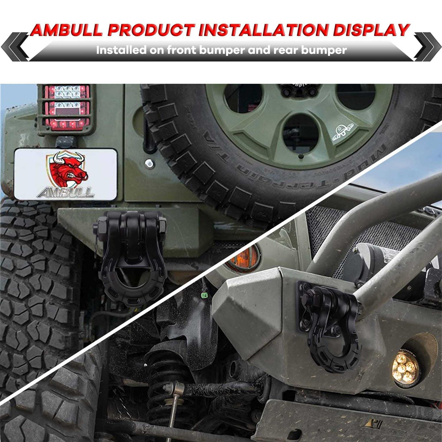 AMBULL 2 Pack D-Ring Shackles Mount with Backer Plate - Shop Hardware ...