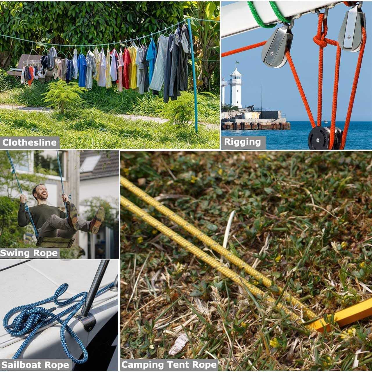 Double Braid Polyester Arborist Rigging Rope -1/2 inch x 100 feet ...