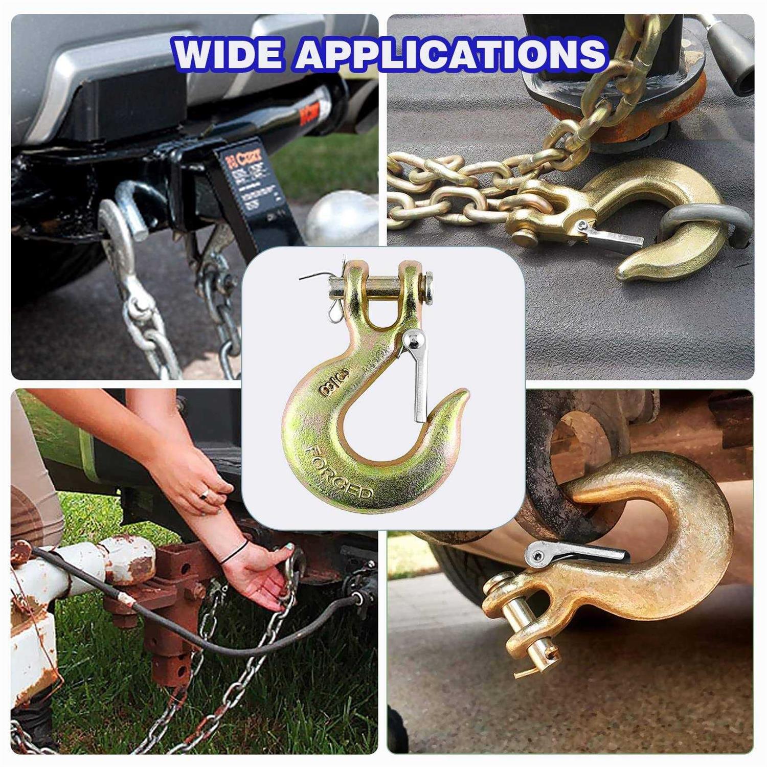 High-PQ Clevis Slip Hook Heavy Duty Forged Steel Safety Hook with Safety Latch - Shop Hardware ...