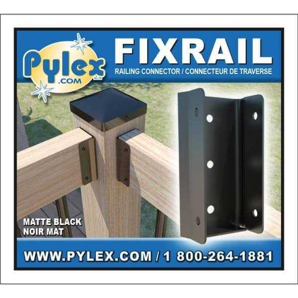 Pylex FIXRAIL Steel Railing Connector in Black - Shop Hardware Tools for Work and Home