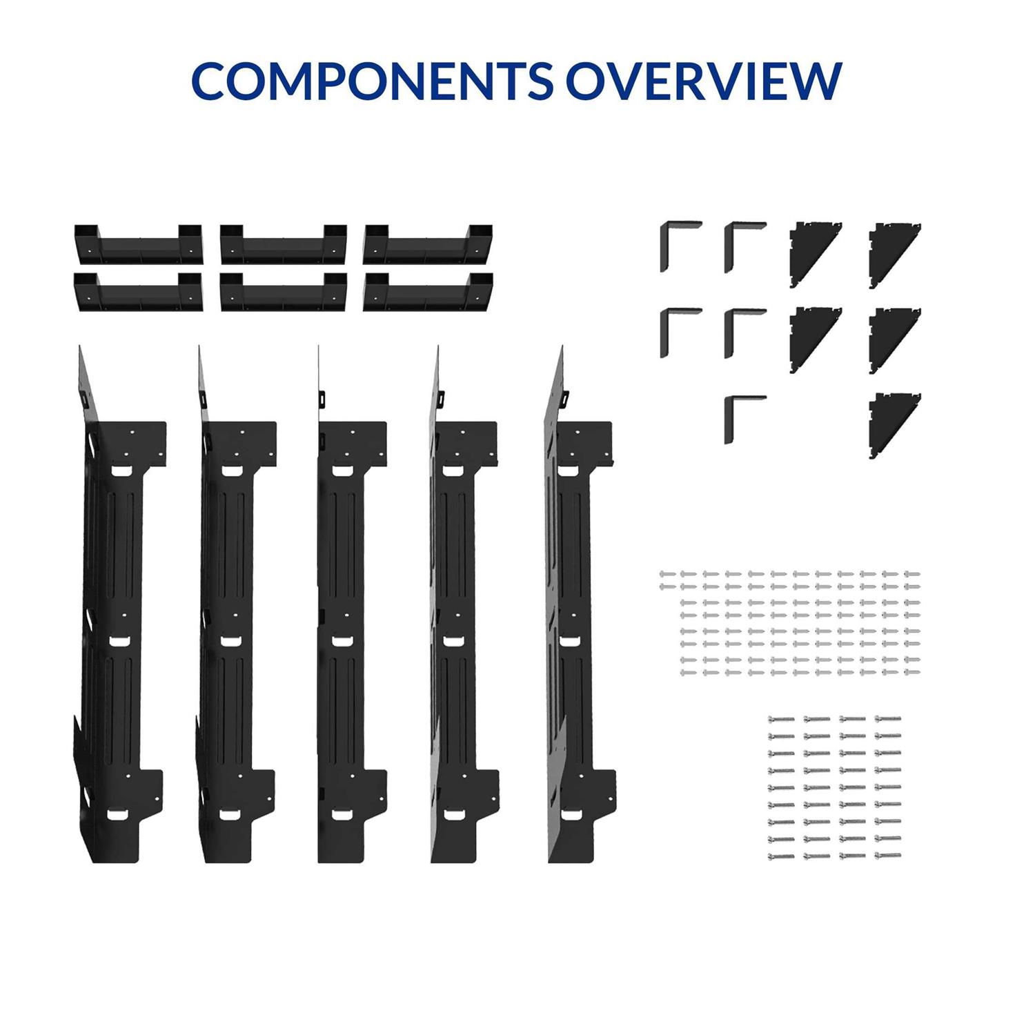 FLEXIMOUNTS Steel Workbench Kit 5 Legs with Shelf Brackets L Shaped ...
