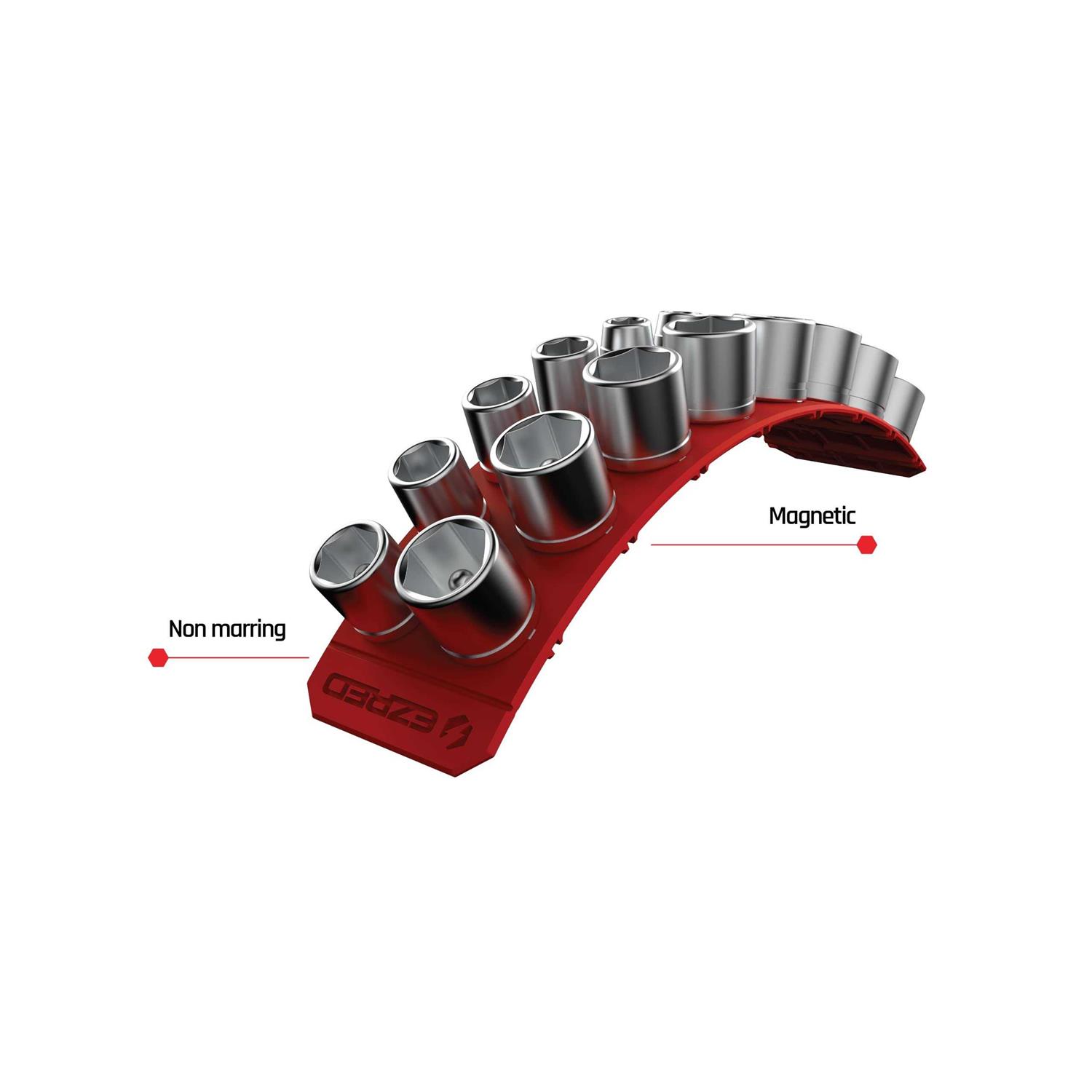 EZRED Flexible Magnetic Double Socket Rail 3/8 FSR18-R - Shop Hardware ...