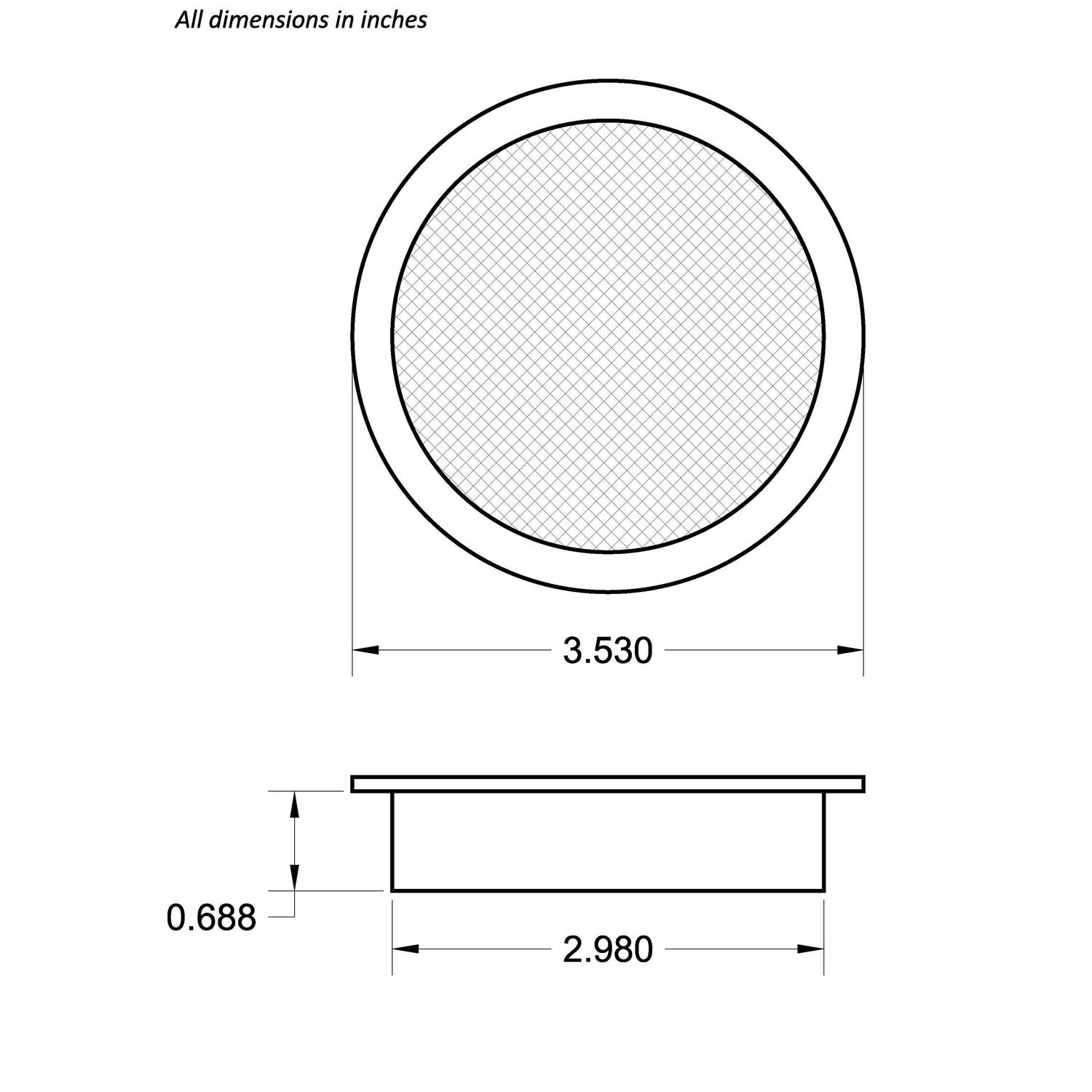 Pvc Vent Screen 2" Round Open Screen Vent - Tab Style - Black - Pkg Of ...