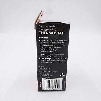 Cadet 3600-Watt Programmable Electronic Thermostat Double Pole TEP362DW ...