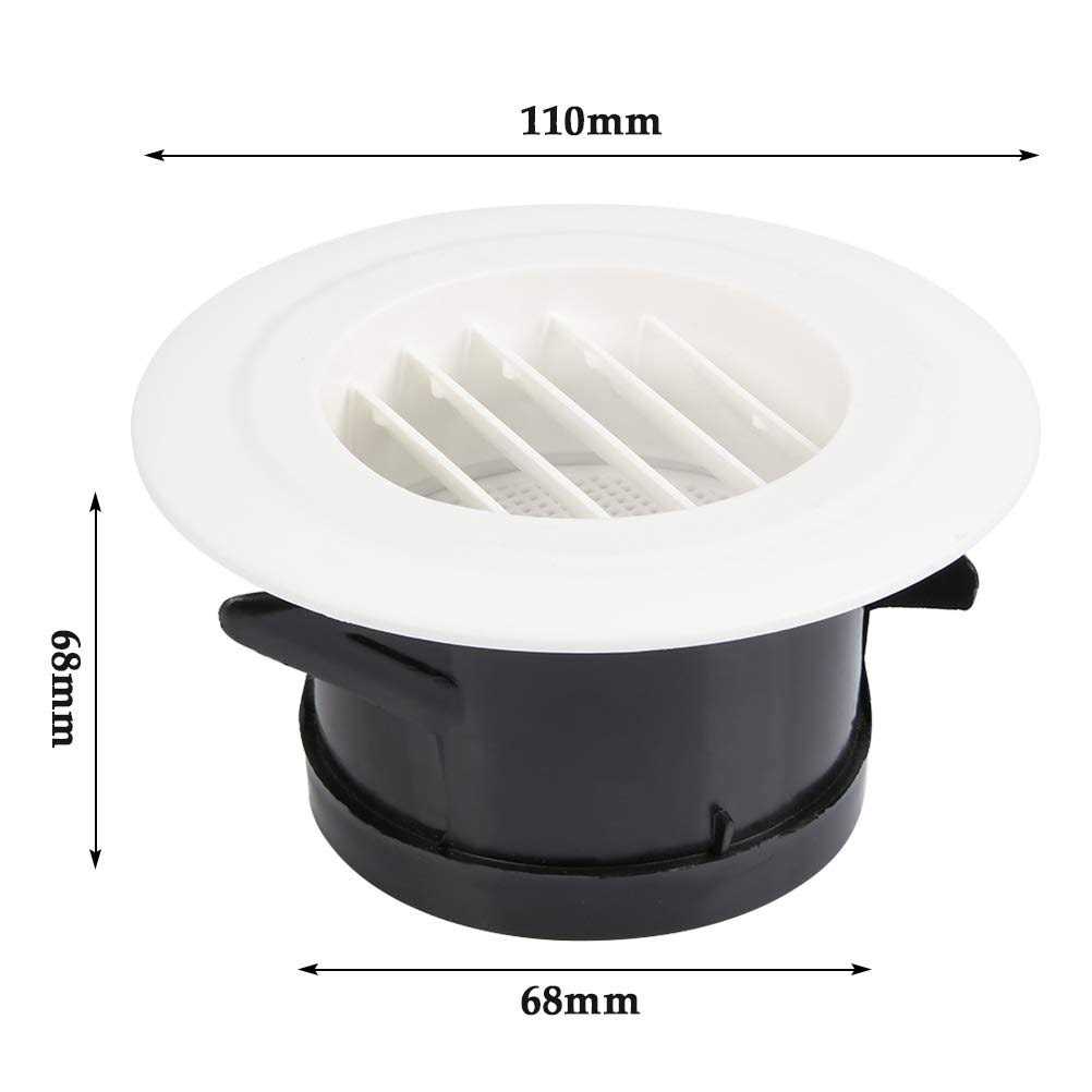 FOCCTS Air Louver ABS Round Vent Louver Grille Cover White Soffit Vent ...