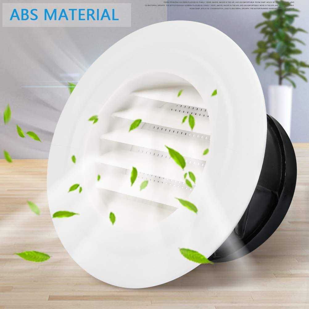 FOCCTS Air Louver ABS Round Vent Louver Grille Cover White Soffit Vent ...