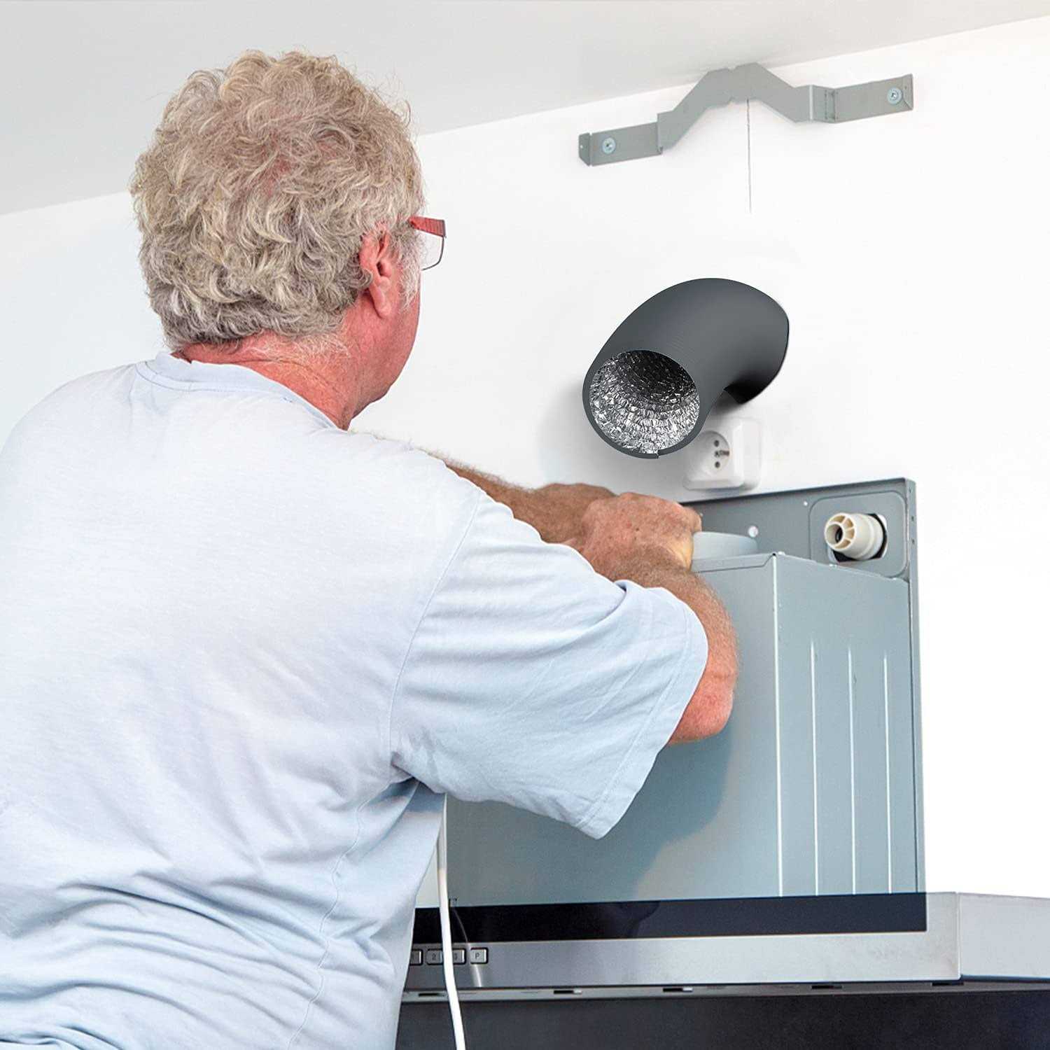 Ipower Flexible 8 Inch 25 Feet Aluminum Ducting 4 Layer Protection ...