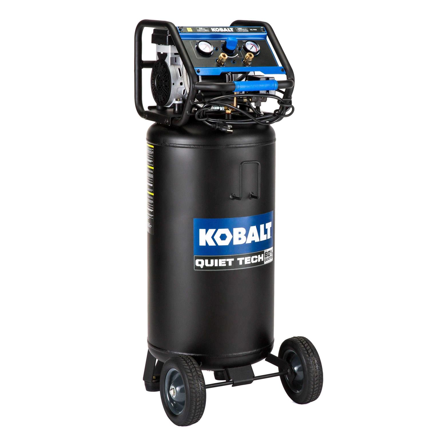 Kobalt Quiet Tech 26-Gallons Portable 150 Psi Vertical Quiet Air ...