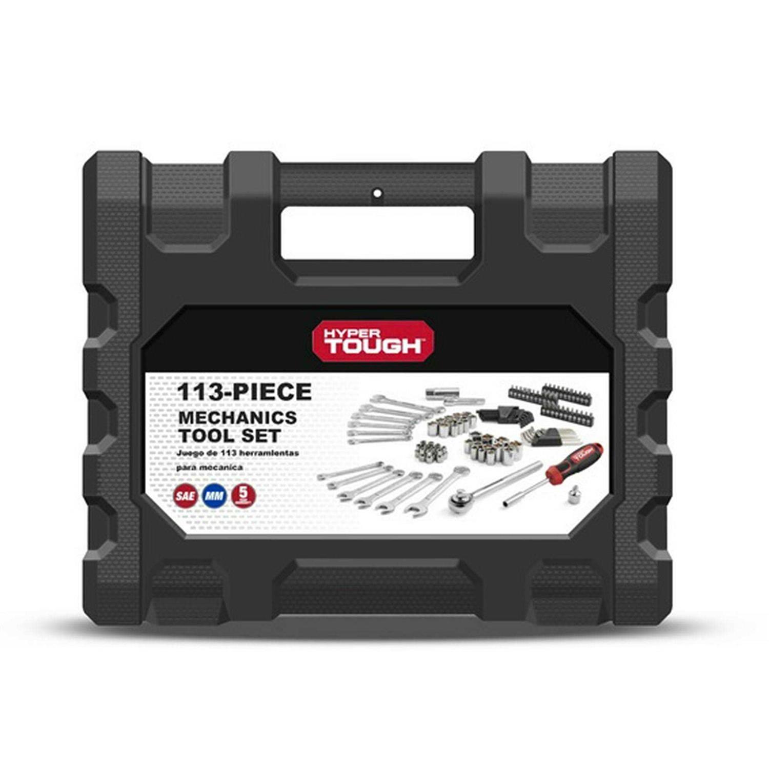Hyper Tough 113 Piece Mechanics Tool Set - Shop Hardware Tools for Work ...