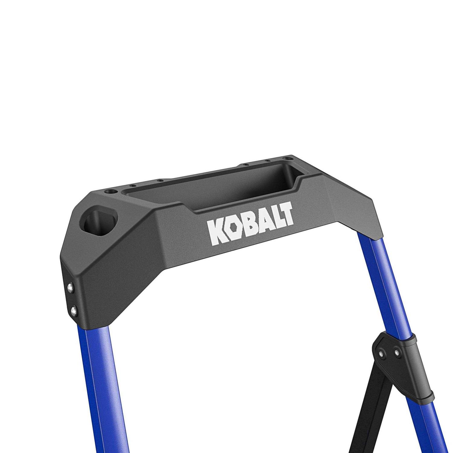 Kobalt 3-Step 300-lb Capacity Black Steel Foldable Step Stool - Shop ...