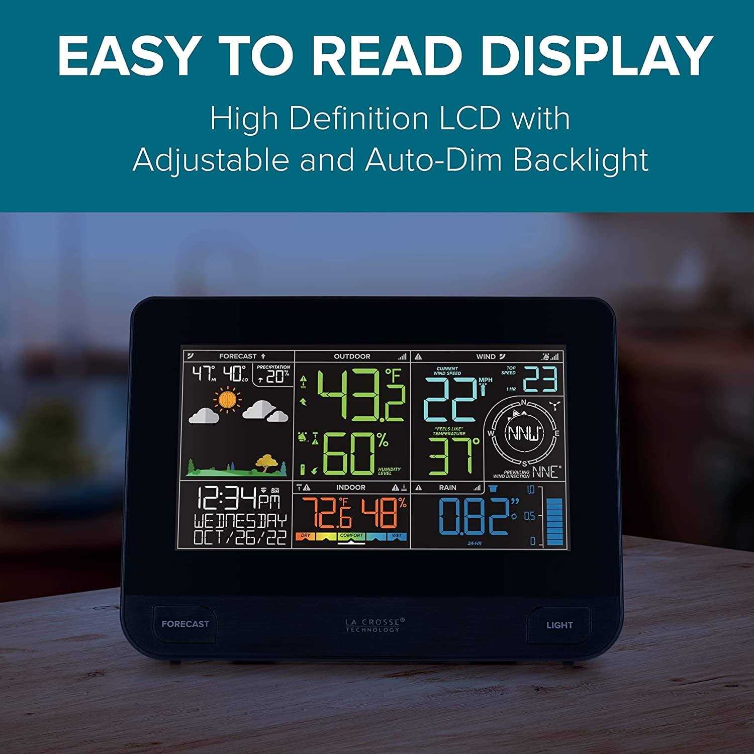 La Crosse Technology Wi-Fi Professional Weather Center with Combination ...