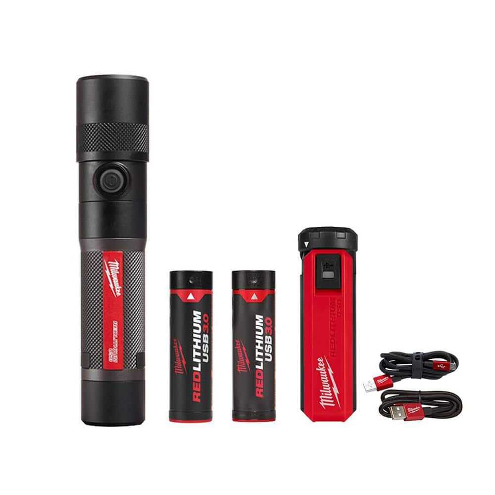 Milwaukee USB Rechargeable 1100L Twist Focus Flashlight 2161-21 - Shop Hardware Tools for Work ...