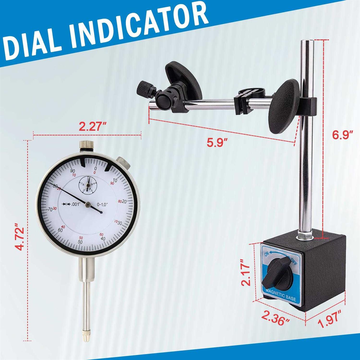 NAKAO Dial Indicator with Magnetic Base and Point Precision Inspection ...