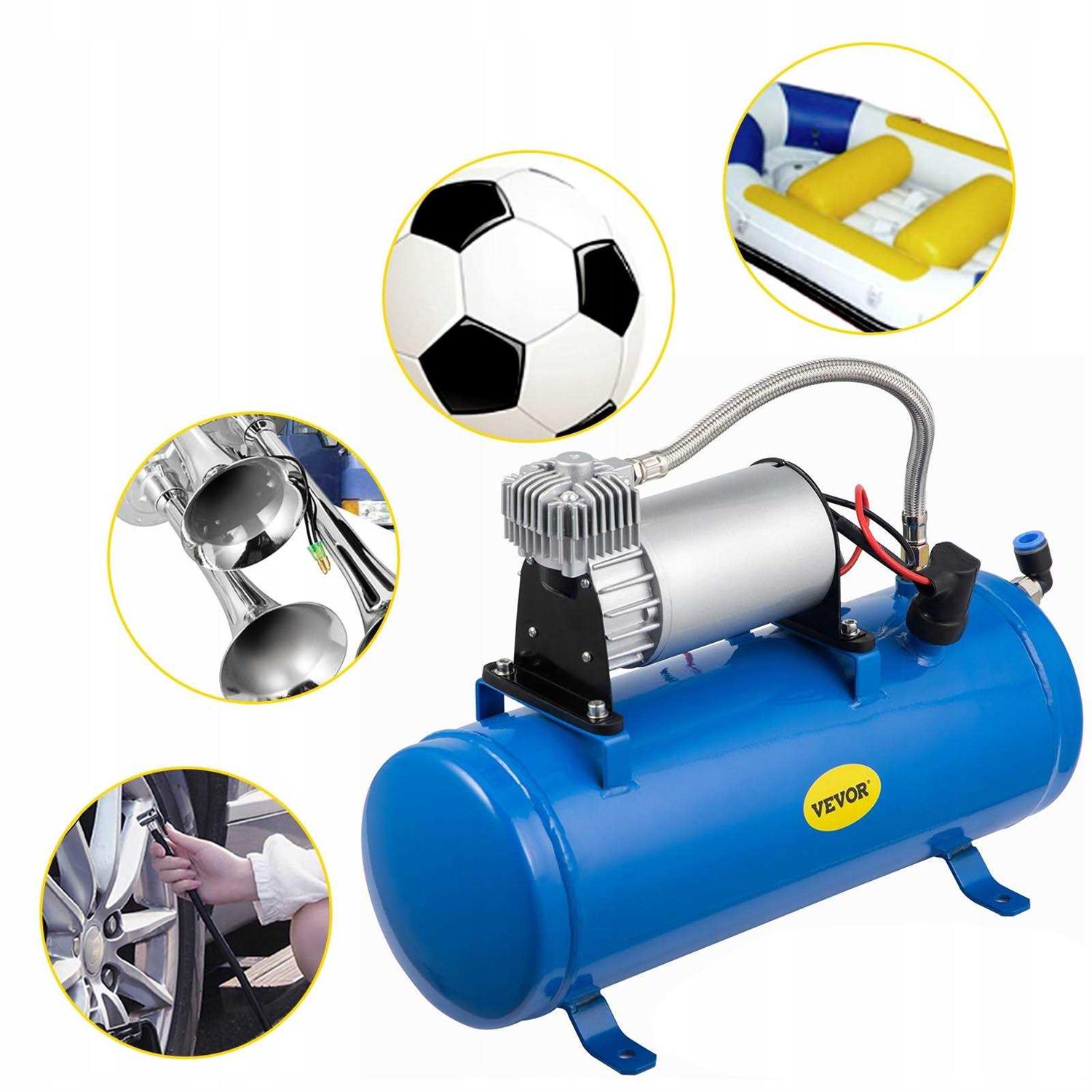VEVOR 12V Train Horn Air Compressor with Tank 150psi Air Car Compressor ...