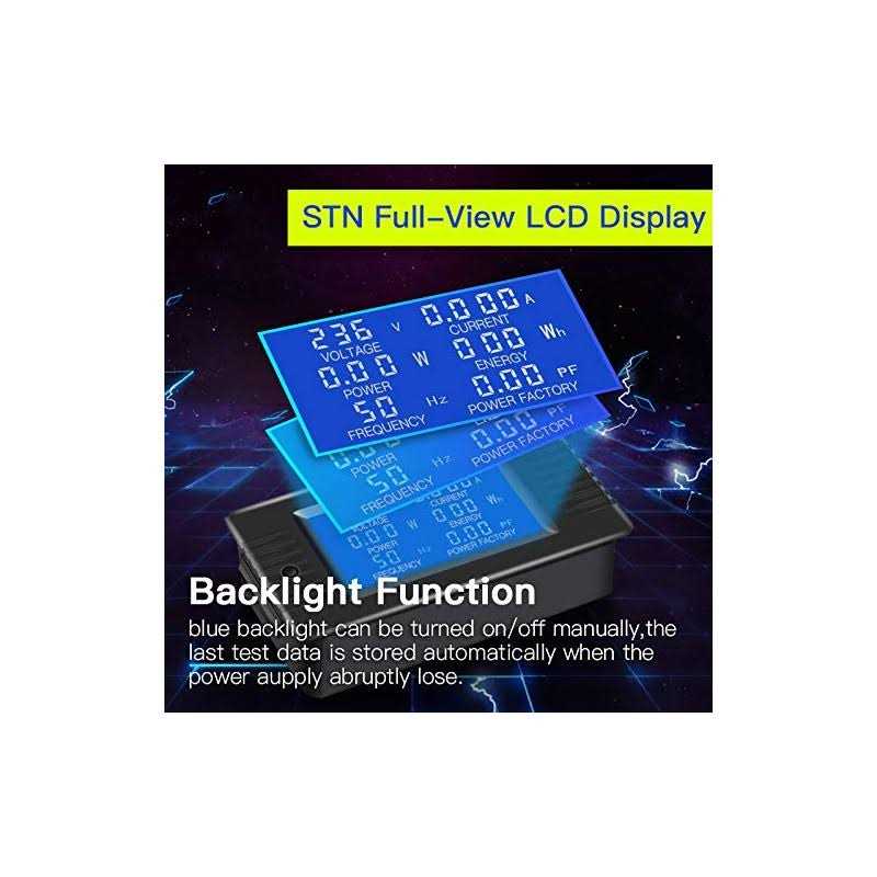 Morning Group AC Current Voltage Amperage Power Energy Panel Meter LCD ...