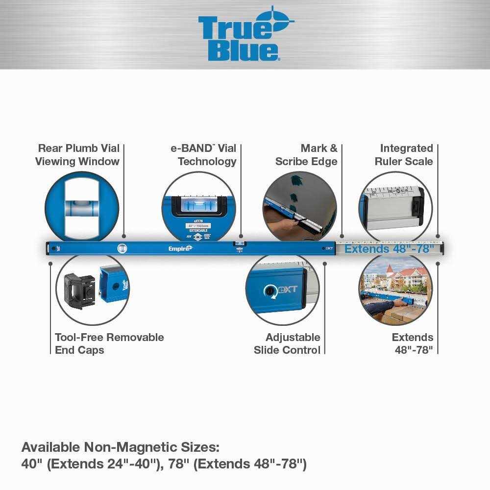 Empire 48 in. to 78 in. True Blue Extendable Box Level with 9 in ...