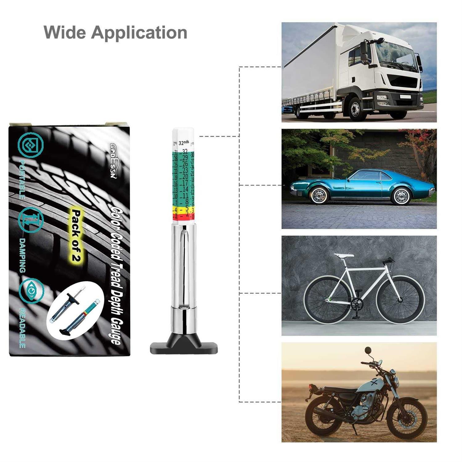 GODESON 88702 Smart Color Coded Tire Tread Depth Gauge - Shop Hardware ...