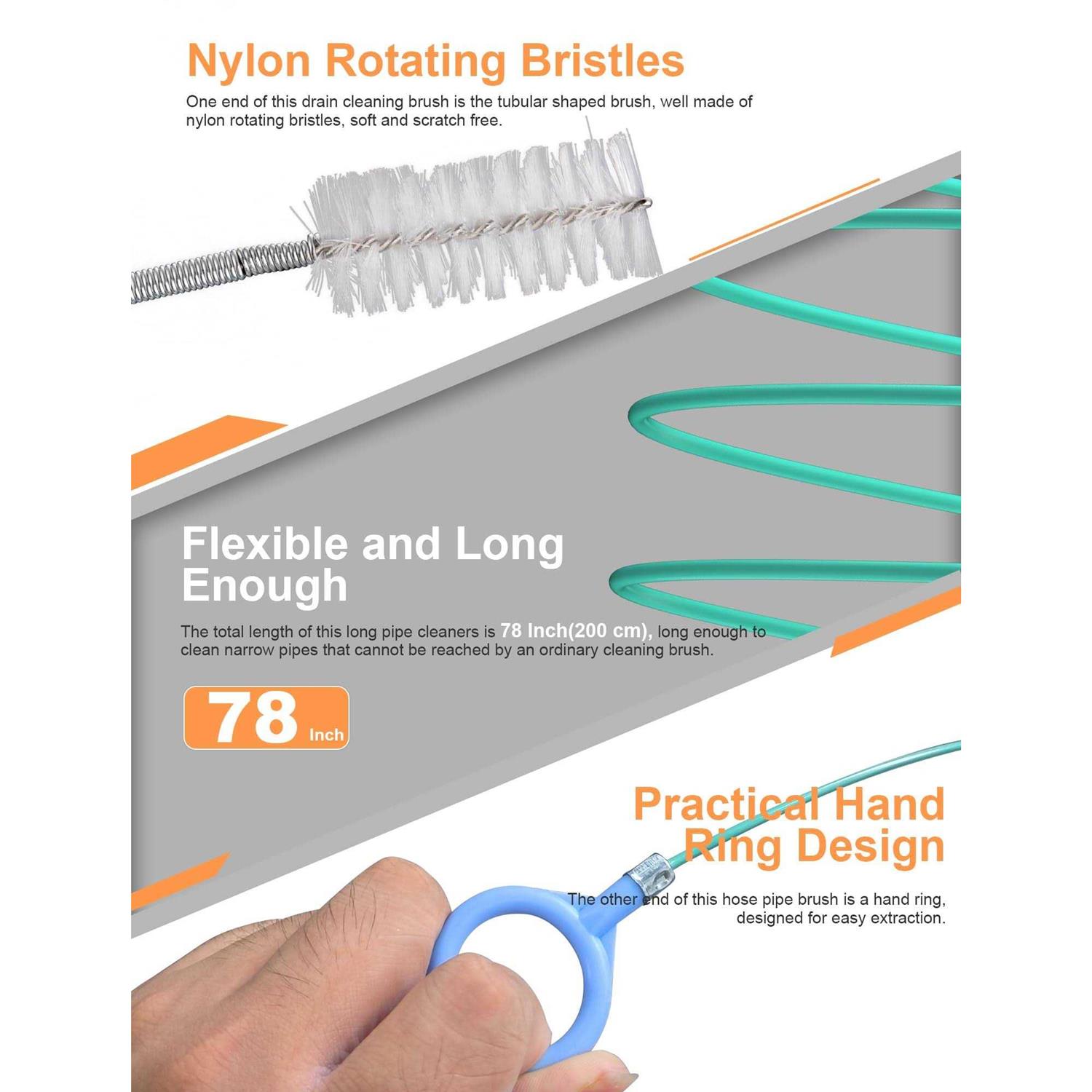 Evoultes Auto Sunroof Drain Cleaning Tool 78 Inch Flexible Drain Brush ...