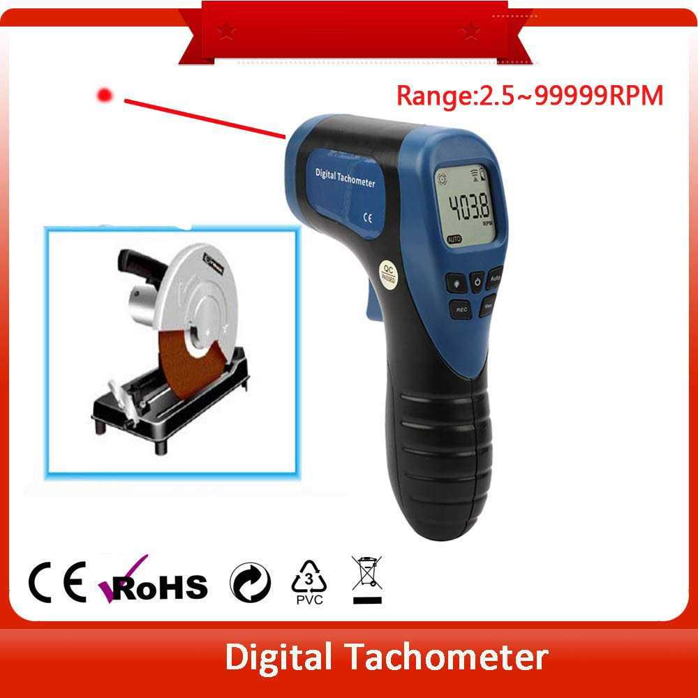Handheld Digital Laser Tachometer Non-Contact RPM Meter Motor Speed ...