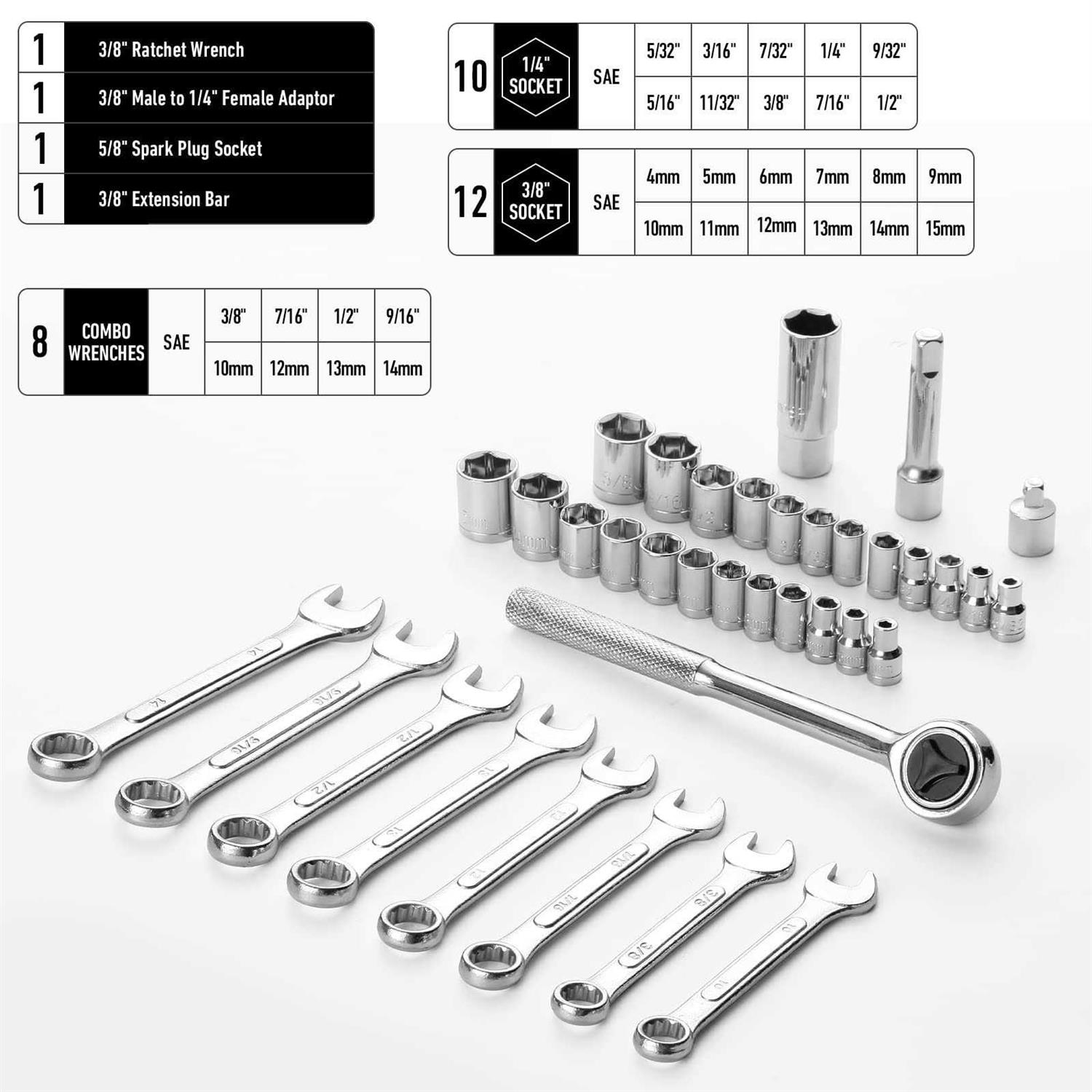 KREBS 168 Piece Hand Tool Kit and Tool Set General Household Hand Tool ...