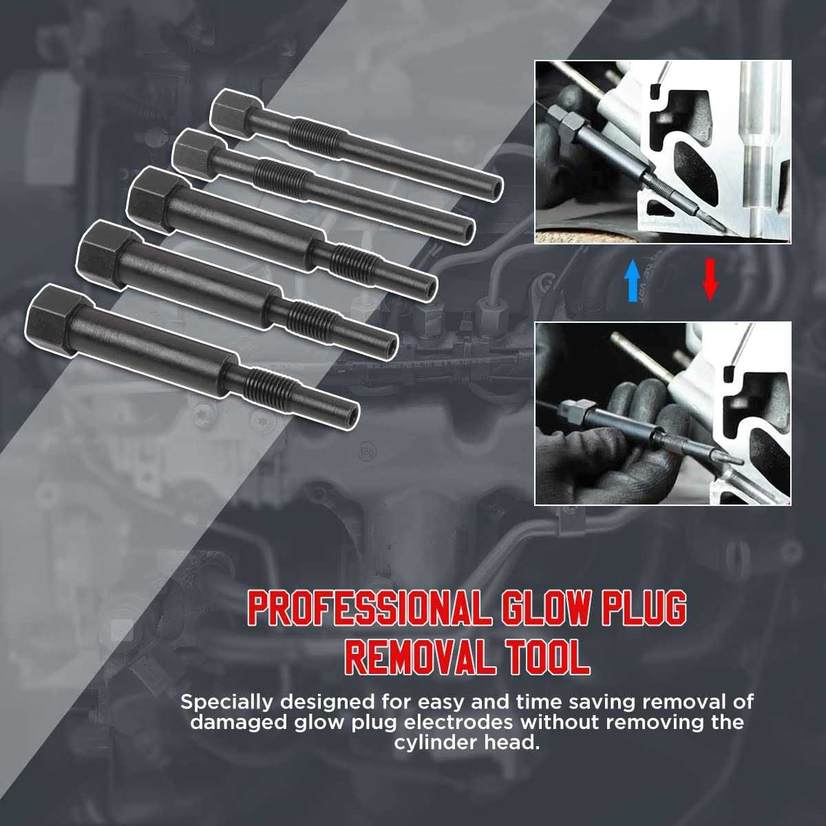 Glow Plug Removal Tool 22pcs Glow Plug Removal Tool Kit High Hardness ...