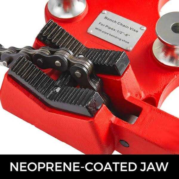VEVOR 1/8 in. to 5 in. Pipe Capacity Top Screw Bench Chain Vises Heavy ...