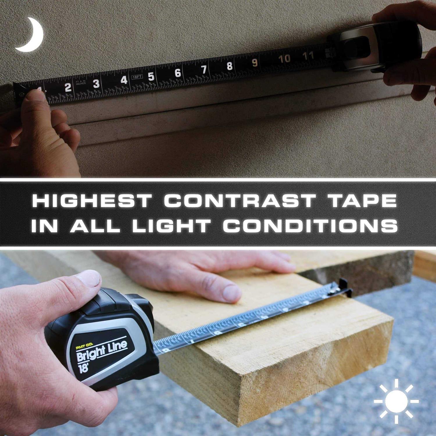 Perfect Measuring Tape BrightLine High Contrast Dark Mode Easy Read ...