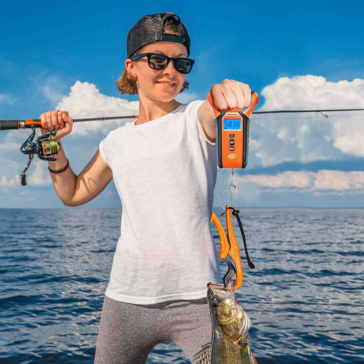 FULGATI Waterproof Fish Scale Floating Fishing Scale with Lip Gripper ...