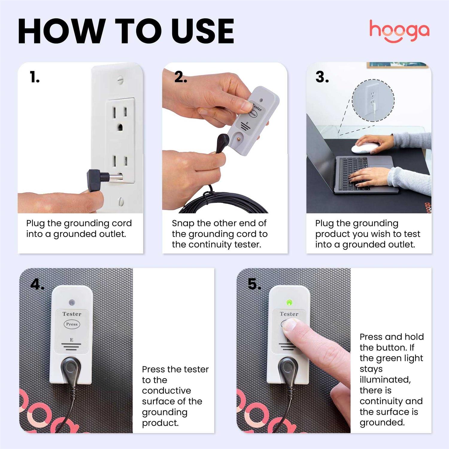 Hooga Grounding Tester Continuity Tester for Grounding Mats Sheets ...
