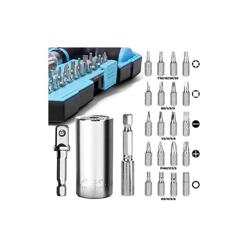 Manwald Super Universal Socket Tool Set Ratcheting Screwdriver Set with ...