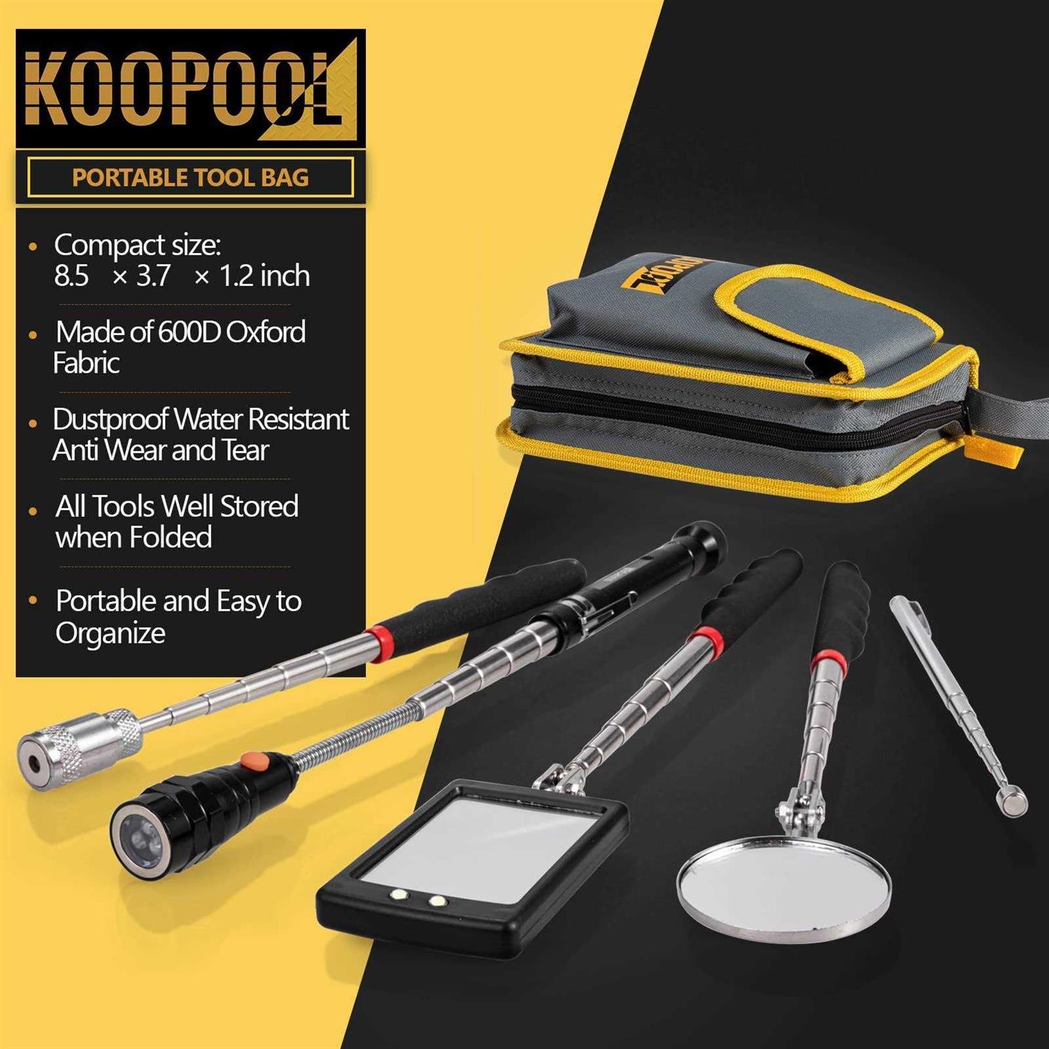 KOOPOOL Telescoping Magnetic Pickup Tool Set-Extendable Magnet ...