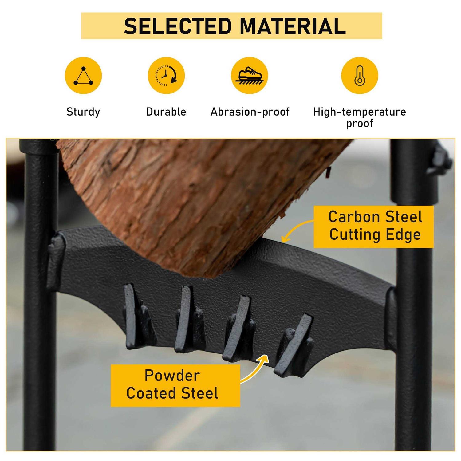 Outsunny Firewood Kindling Splitter Stand with Hand Guard Wood Splitter ...