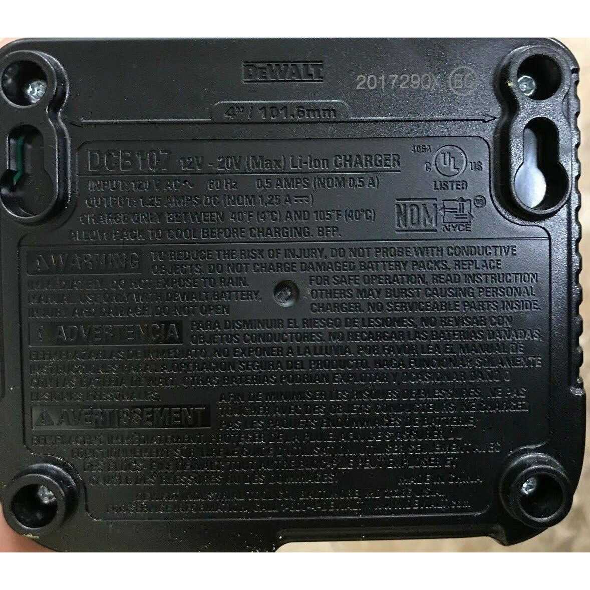 DeWalt DCB107 Lithium Ion Battery Charger 12V / 20V - Shop Hardware ...