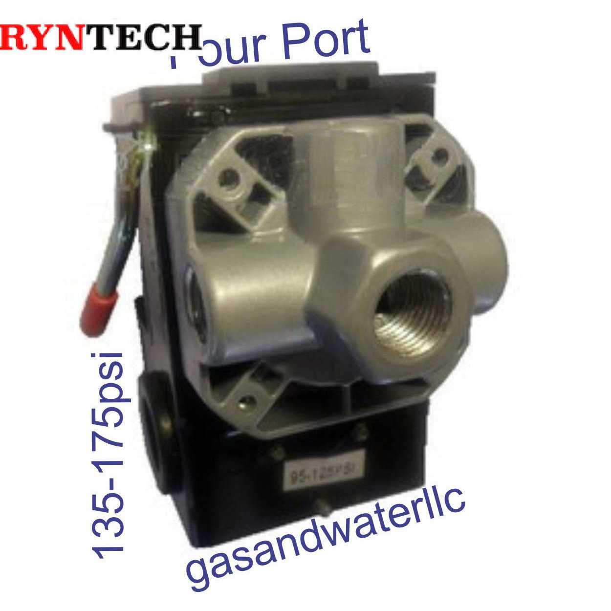 heavy duty pressure switch for air compressor 135-175 psi four 4 port ...