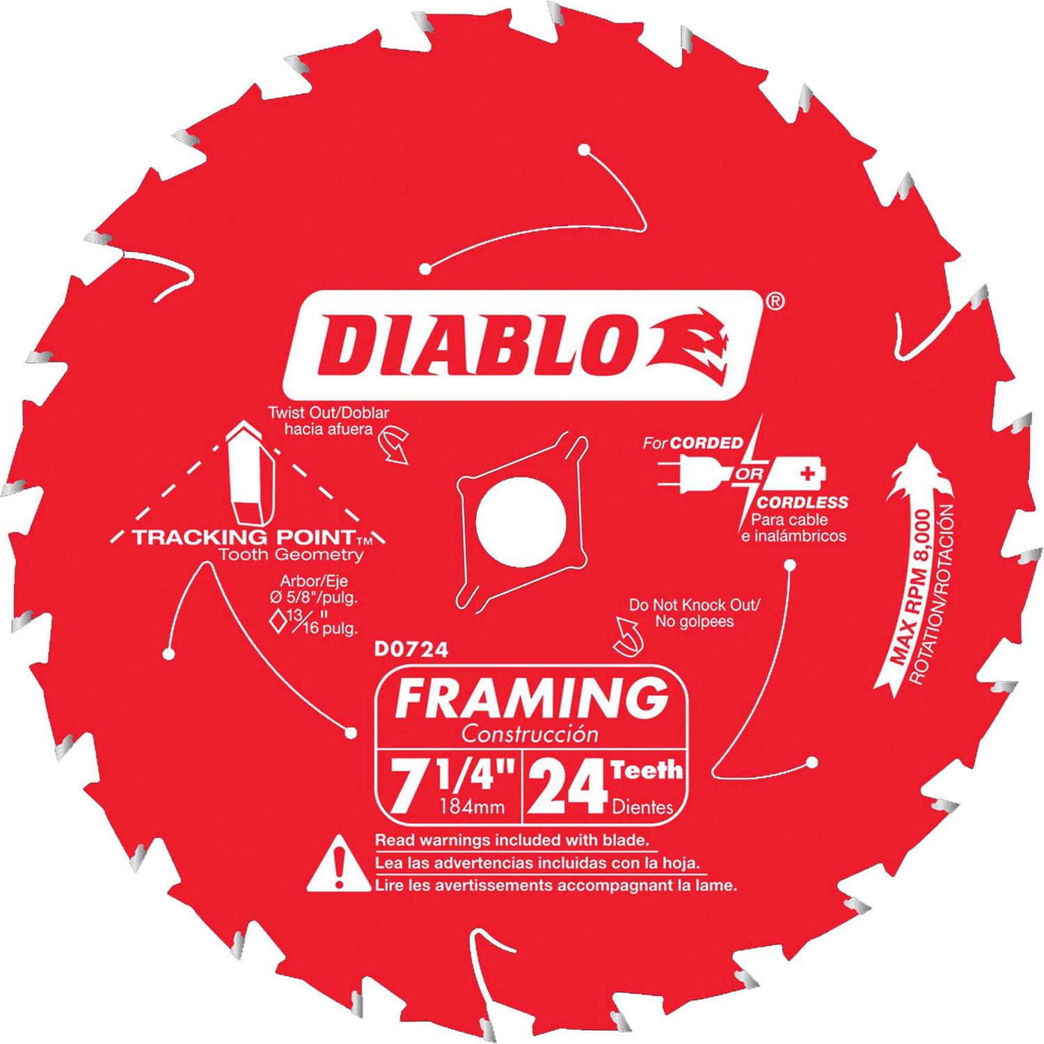 Diablo Freud D0724A ATB Framing Saw Blade - Shop Hardware Tools for ...