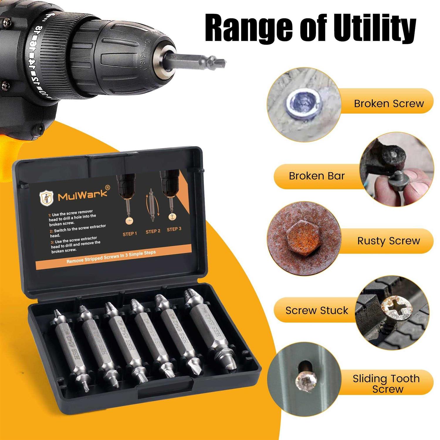 Gifts for Men, Damaged Screw Extractor Set High Speed Stripped Screw ...