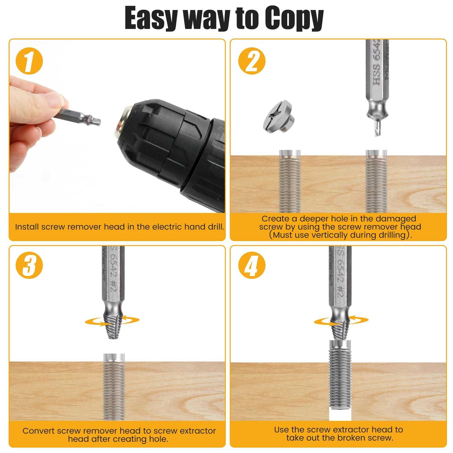 Gifts for Men, Damaged Screw Extractor Set High Speed Stripped Screw ...