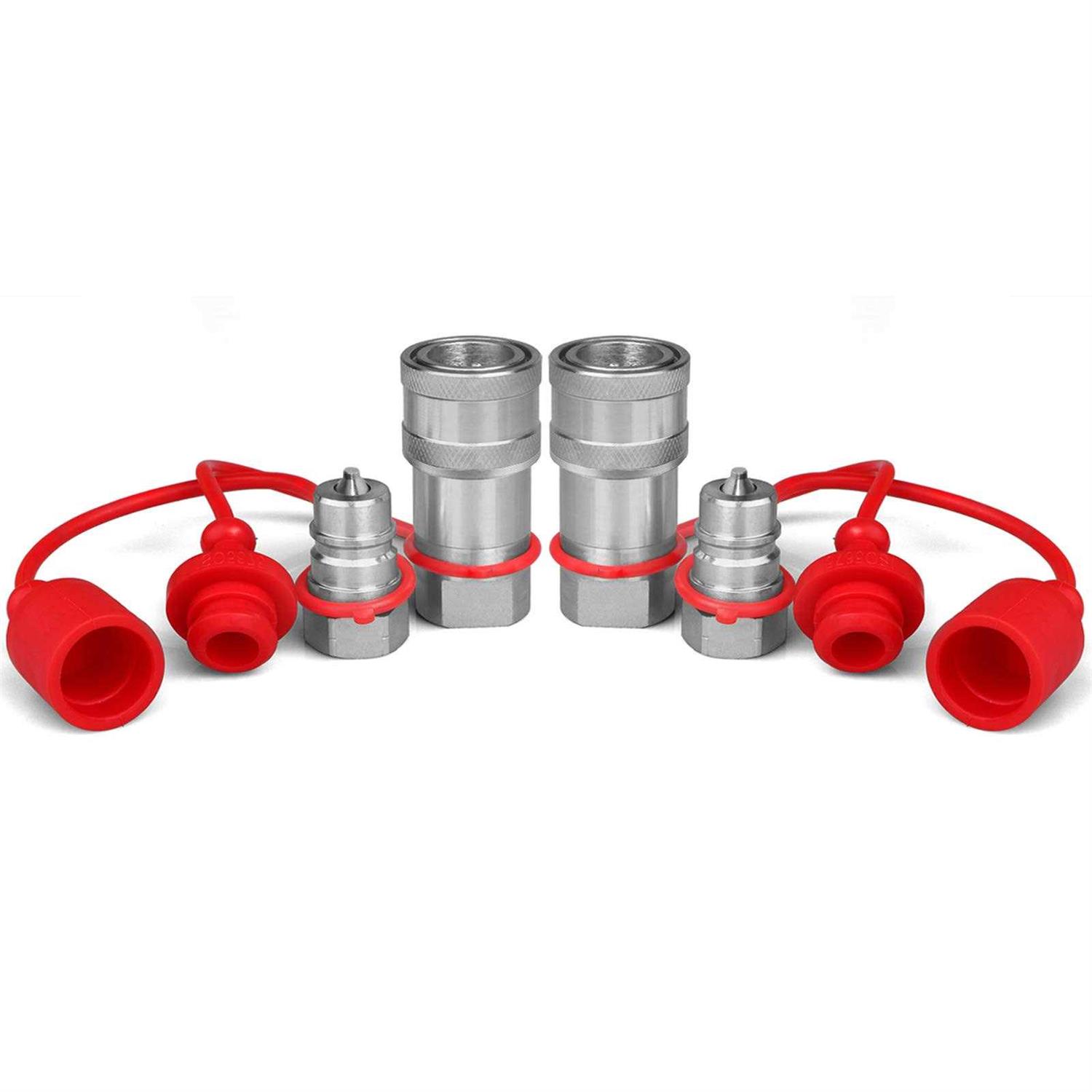 Hydraulic Quick Connect Couplers/Couplings 1/4 NPT ISO 7241-B With Dust ...