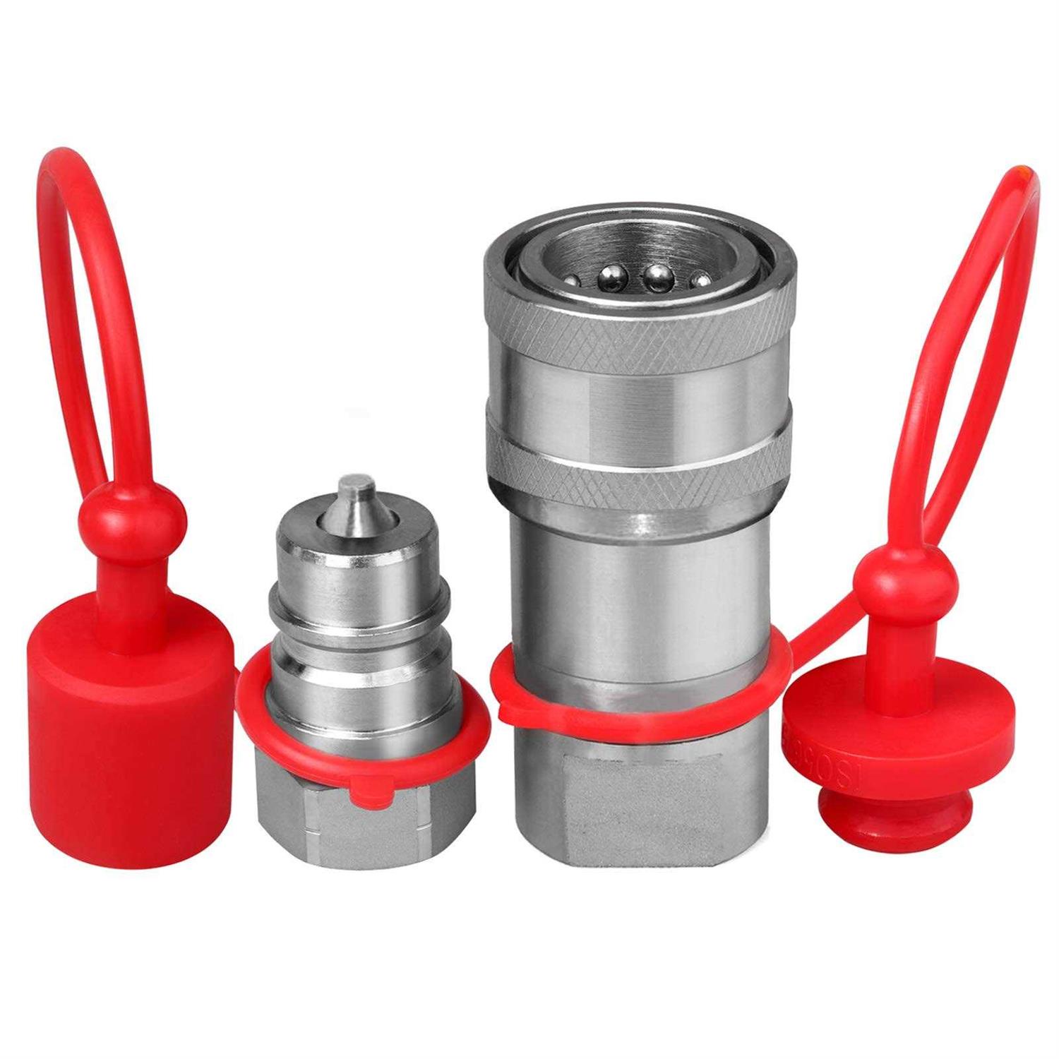 Hydraulic Quick Connect Couplers/Couplings 1/4 NPT ISO 7241-B With Dust ...
