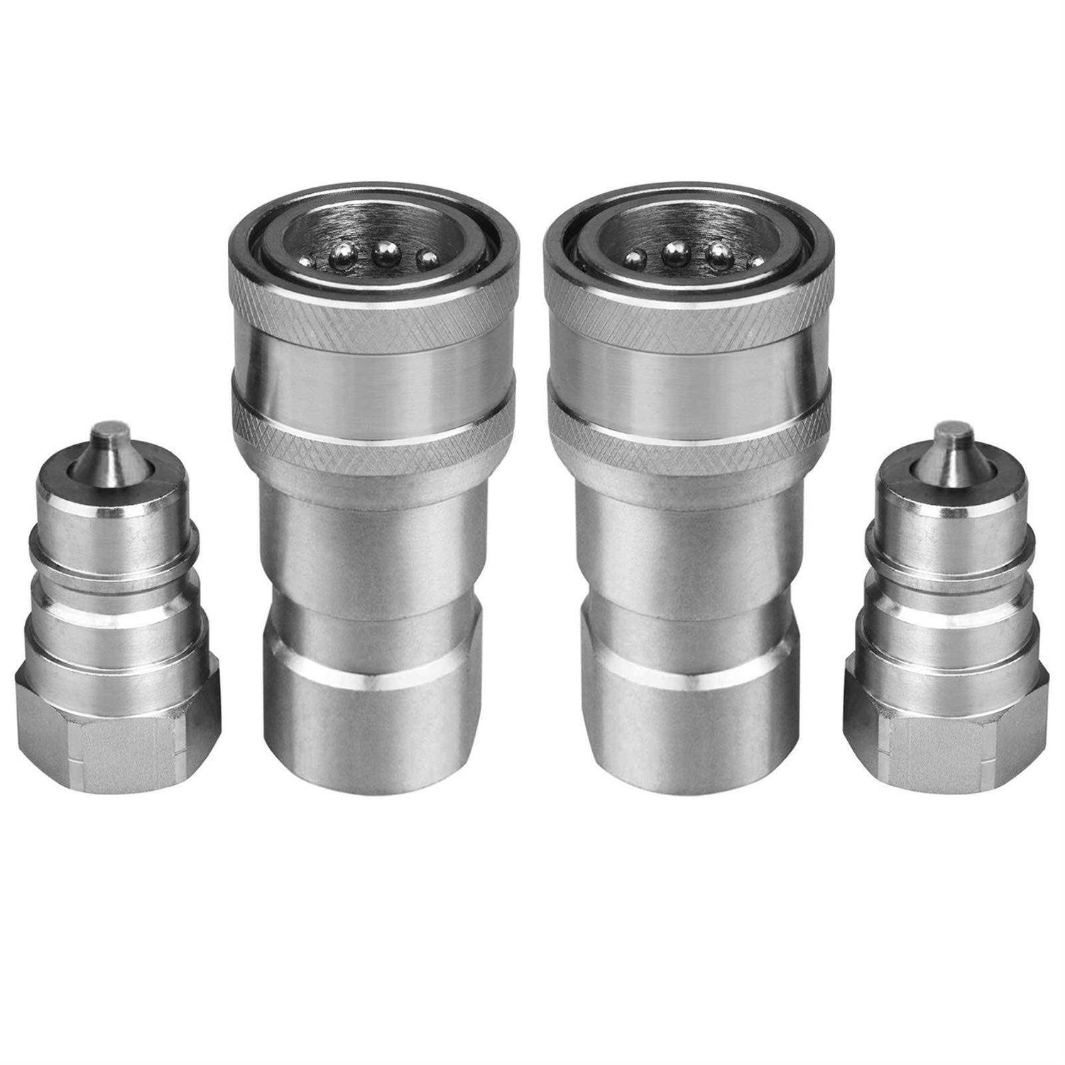 Hydraulic Quick Connect Couplers/Couplings 1/4 NPT ISO 7241-B With Dust ...
