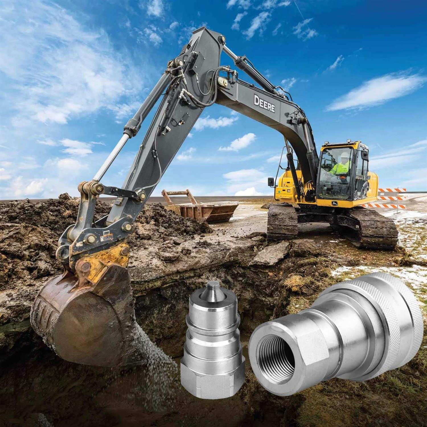 Hydraulic Quick Connect Couplers/Couplings 1/4 NPT ISO 7241-B With Dust ...