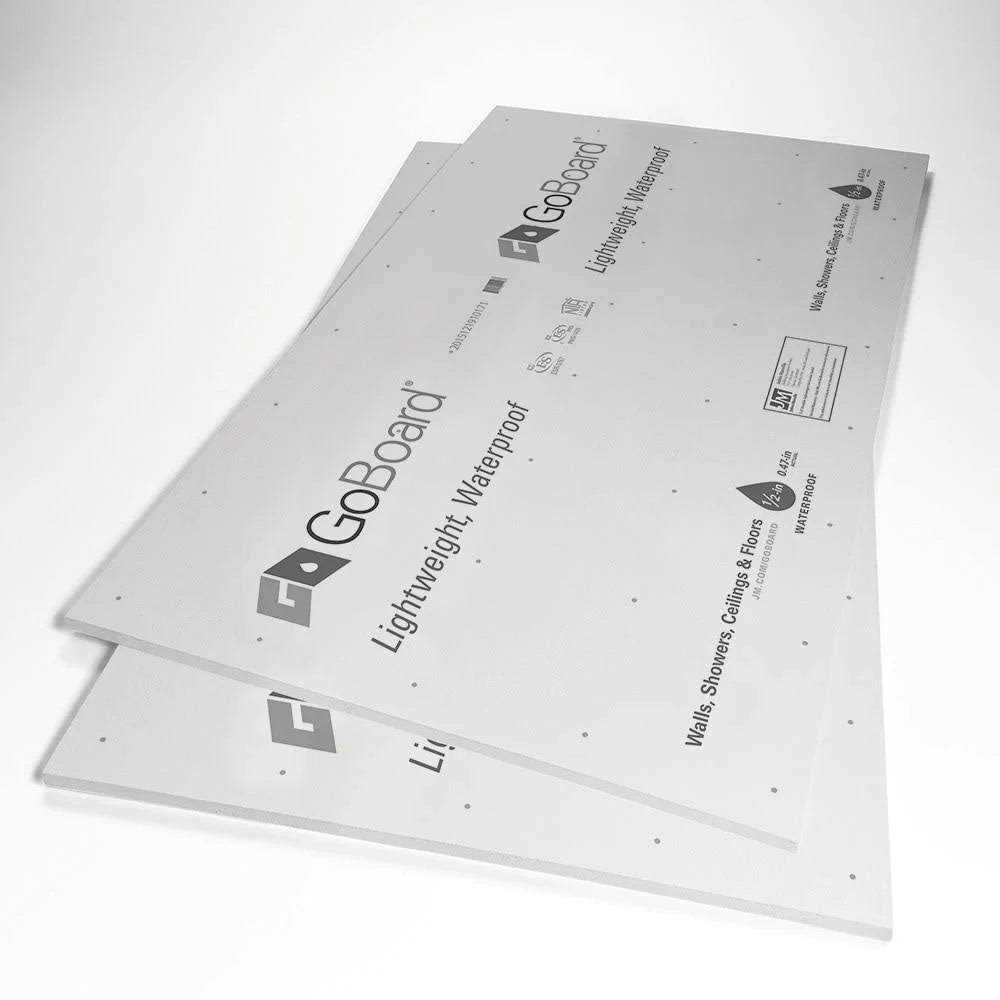 GoBoard 3-ft x 5-ft x 1/2-in Waterproof Polyisocyanurate Backer Board ...