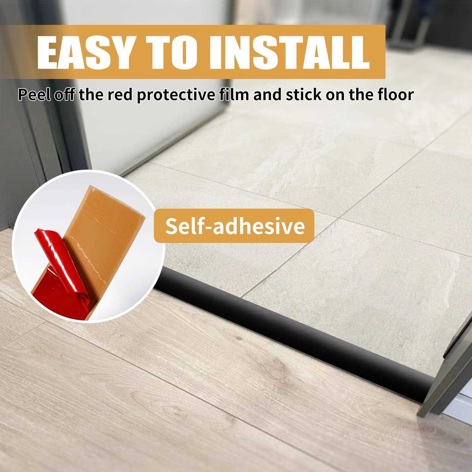 Floor Transition Strip 3.3 Ft Self Adhesive Vinyl Flooring Transition ...