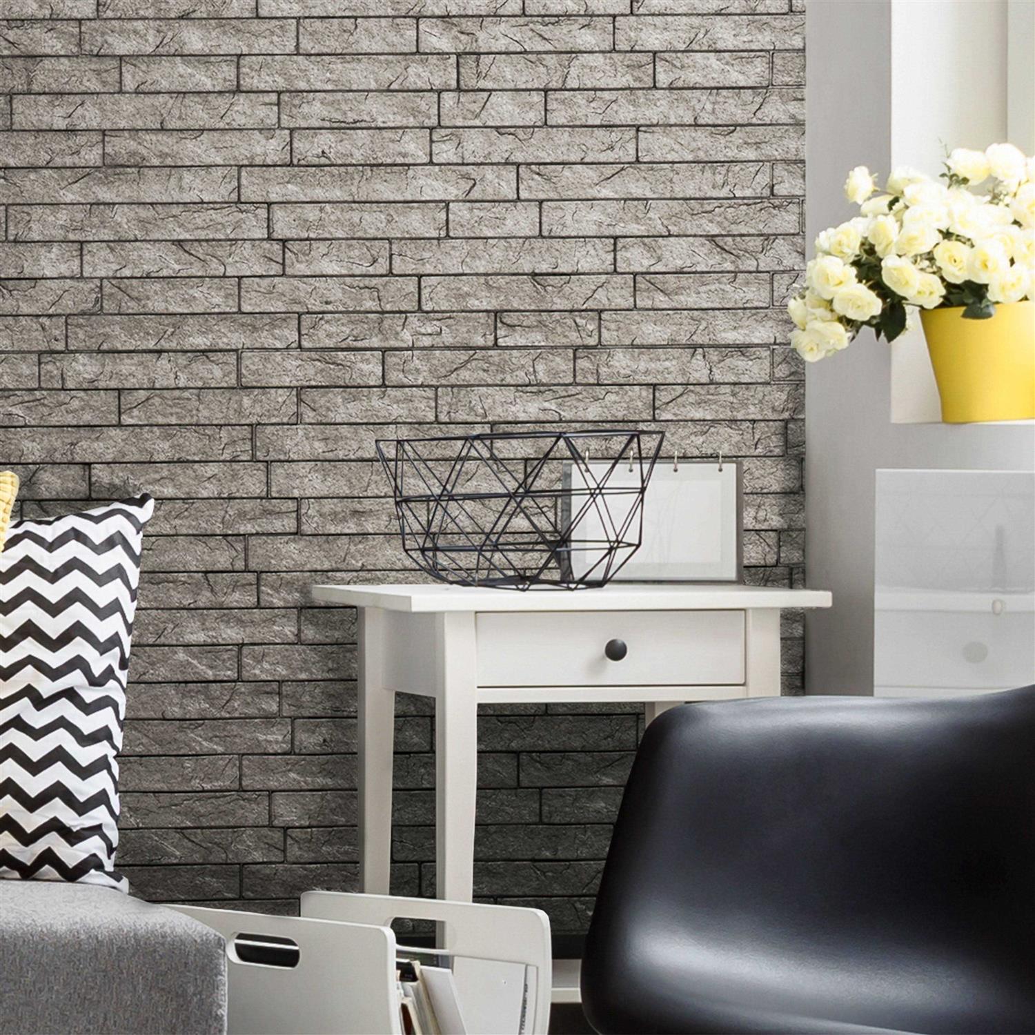 Innovera Decor by Palram 24 in. x 24 in. Ledge Stone PVC Seamless 3D ...