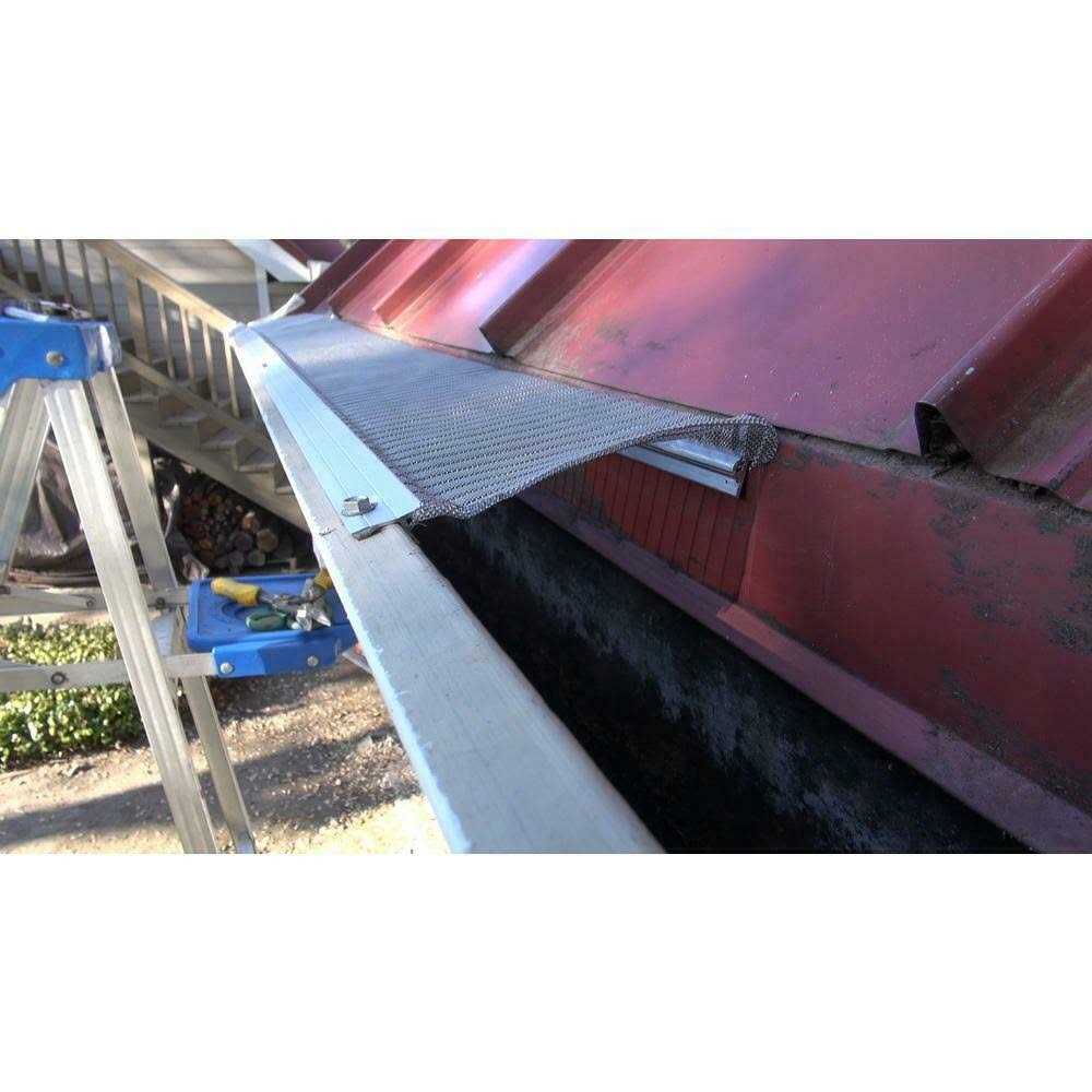 Gutter Guard by Gutterglove 4 ft. L x 5 in. W Stainless Steel Micro ...