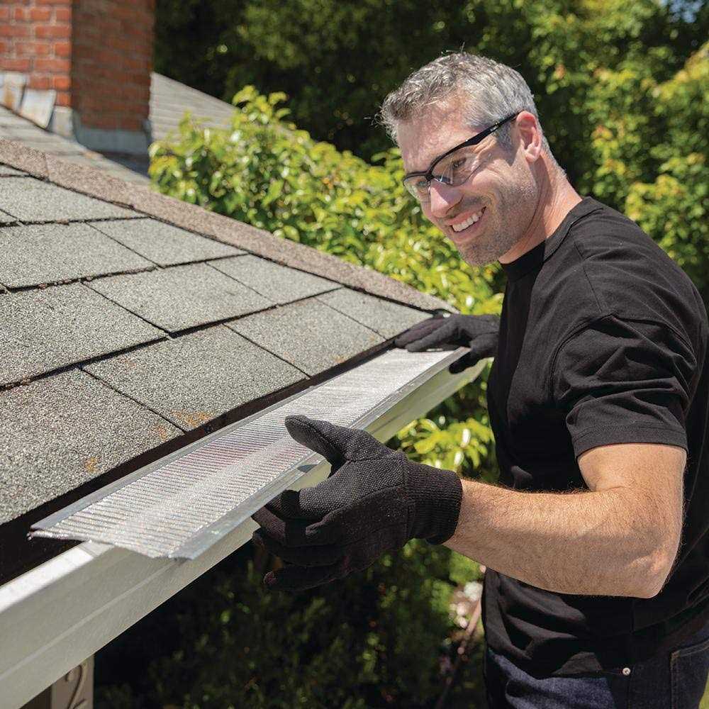 Gutter Guard by Gutterglove 4 ft. L x 5 in. W Stainless Steel Micro ...